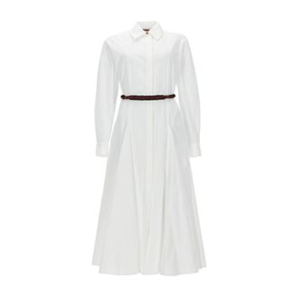 Max Mara Femme, Robes, Blanc, Taille: 36 FR Robe Chemisier en Coton