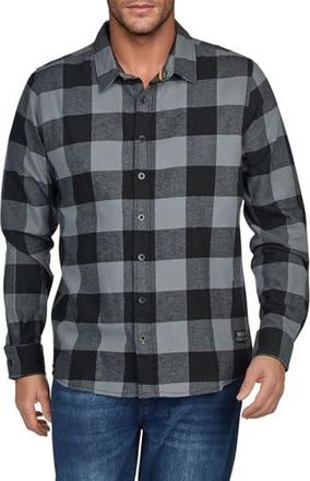 Riverso Chemise de Loisirs RIVArne - Coupe Droite - en Flanelle - Manches Longues - Gris, Marron, Jaune, Rouge, Vert - S - 5XL - 100% Coton - Gris Ash (24000)