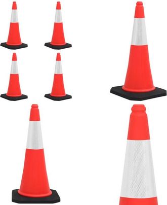 vidaXL Reflektierende Leitkegel mit schwerem Fu&szlig; 4 Stk. 75 cm - Verkehrskegel - Verkehrsleitkegel - Home & Living