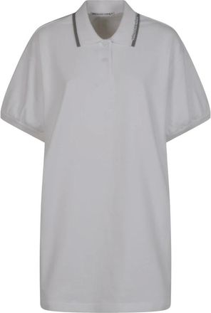 Alexander Wang Femme, Robes, Blanc, Taille: 36 FR Mini-robe polo d&eacute;contract&eacute;e en coton