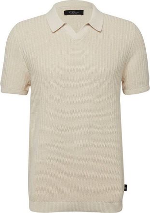 s.Oliver Kurzarmpullover Strickpullover Strukturiertes Strick-Polo mit Rippb&uuml;ndchen