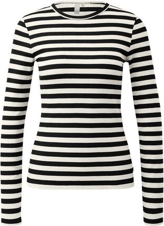 QS by s.Oliver Langarmshirt T-Shirt Geripptes Longsleeve im Slim Fit