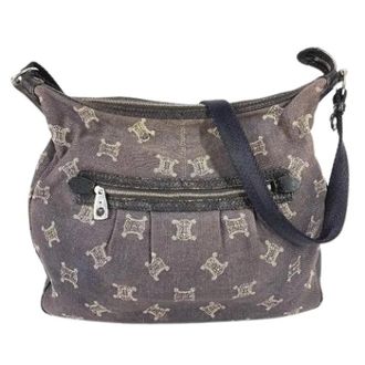 Celine Sac bandouli&egrave;re en denim Pre-owned - Femme - Pre-owned - Gris - Taille: ONE Size