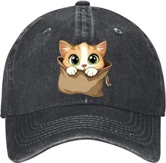 Generic Chapeau De Sport Chat dans Un Sac Casquette De Baseball D&eacute;contract&eacute;e Chapeau De Soleil Confortable Casquette Trucker pour Camping Plage Voyages