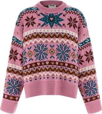Moschino Femme, Pulls, Multicolore, Taille: 34 FR Extrafine Merino Crew Neck Sweater