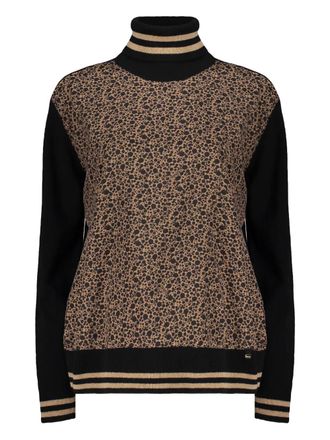 Herno Stehkragen-Pullover mit Print - Schwarz