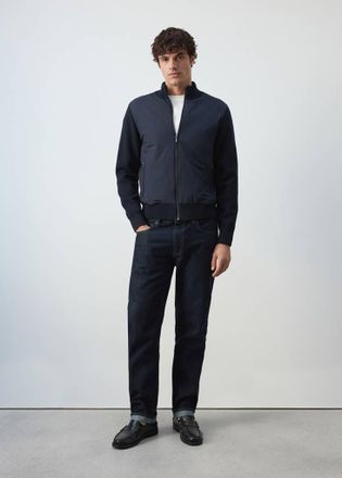 Mango Veste bomber en coton m&eacute;lang&eacute; bleu marine - Homme - XXL - MANGO MAN