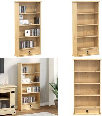 vidaXL Armoire à CD Corona 52x17,5x103 cm bois de pin massif - Bibliothèque - Meuble Tv - Bibliothèque Design - Rangement Cd Dvd - Armoire À Livres - Home &