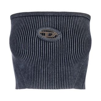 Diesel Blaues Top mit Baumwollmischung - - Tops - Damen - Blau - M