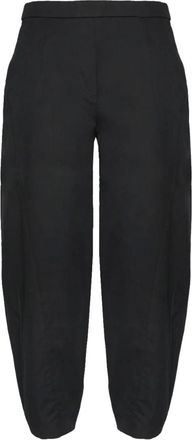 Elena Miro Femme, Pantalons, Noir, Taille: 38 FR Pantalon Cropped &agrave; Taille &Eacute;lastiqu&eacute;e