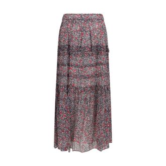 Isabel Marant Womens Purple Cotton Long Skirt