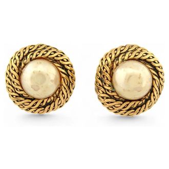 Chanel Ohrringe - VINTAGE CHANEL RUND&Atilde;-RER 1984 PERLEN GOLDMETALL CL - Gr. unisize - in Gold - f&uuml;r Damen