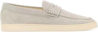 Brunello Cucinelli Homme, Chaussures, Gris, Taille: 44 EU Suede Penny Loafer Baskets