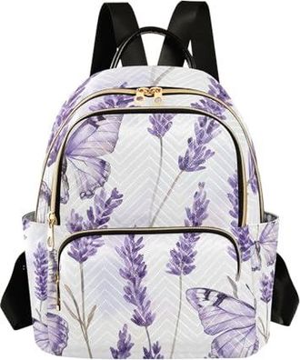 Mnsruu Mini sac à dos pour femme, motif papillon, lavande, violet, petit sac à dos tendance pour femme, sac à dos décontracté, Multi703, M
