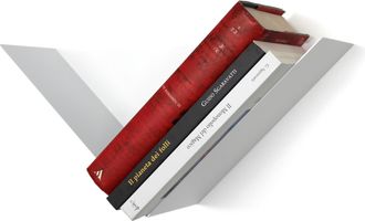 KalaMitica Dreieckiges magnetisches Regal aus Stahl, modulares Möbelstück für magnetische Wände - Raues Weiß - 25 x 25 x 12,5 cm