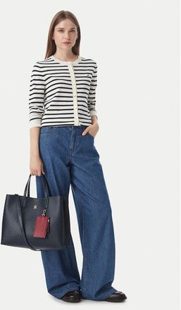 Tommy Hilfiger Handtasche Th Icon Satchel Mono AW0AW18923 Dunkelblau