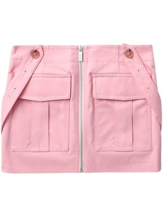 Off-white minijupe &agrave; poches cargo - Rose