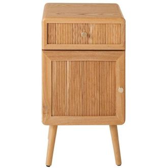 Calicosy Chevet 1 porte et 1 tiroir avec fa&ccedil;ades lamell&eacute;es H71 cm - ava - Calicosy
