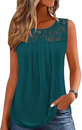 Zeagoo D&eacute;bardeur basique pour femme - D&eacute;bardeur d&eacute;t&eacute; d&eacute;contract&eacute; - Sans manches - Tailles S &agrave; XXL, bleu sarcelle, XXL