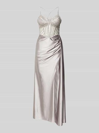 Luxuar Abendkleid mit Strasssteinbesatz