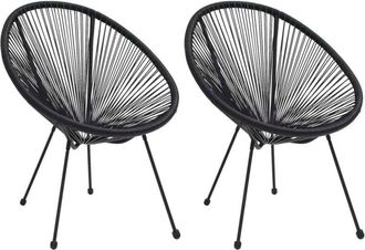 vidaXL Moon-Gartenst&uuml;hle 2 Stk. Rattan Schwarz - Vidaxl