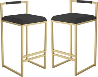 Generic Barhocker, 66-76 cm hoch, mit hohler R&uuml;ckenlehne, Metallbeinen und Fu&szlig;st&uuml;tze, f&uuml;r K&uuml;chentheken, Bistros und Kneipen