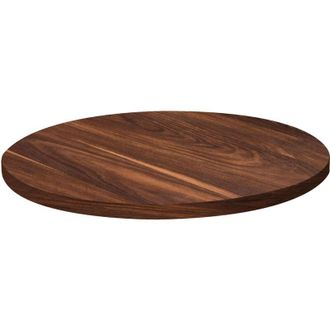 Oviala Plateau de table rond en m&eacute;lamin&eacute; 60 cm bois fonc&eacute;