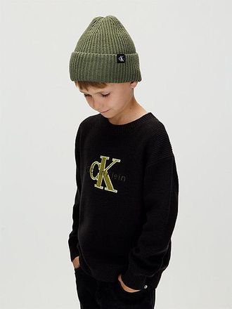 Calvin Klein Gerippte M&uuml;tze F&uuml;r Kinder - Thyme - Gender-inclusive Kinder - L-XL
