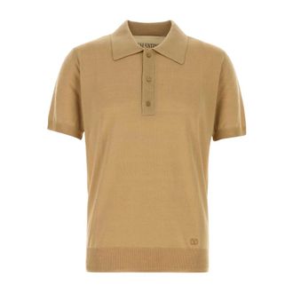 Valentino Garavani Wollpolo mit VLogo-Stickerei - - Tops - Herren - Braun - S