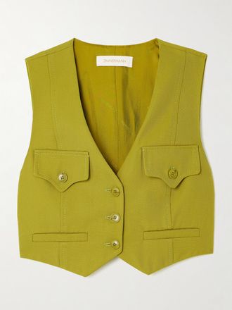 Zimmermann Gilet Raccourci En Serge Luna - Vert