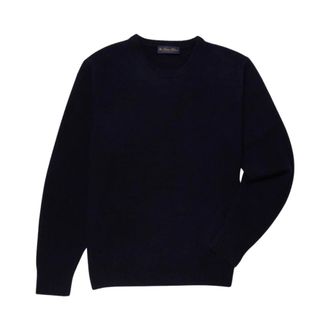 Brooks Brothers Woll- und Kaschmir-Pullover mit Rundhalsausschnitt - - Knitwear - Herren - Blau - S