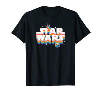 Star Wars Pride Rainbow Logo Rebel Symbol and X-Wing Fighter T-Shirt