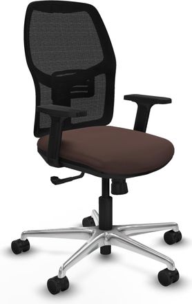 Piqueras y Crespo B&uuml;rostuhl, ideal zum Arbeiten mit 2D-Armen, h&ouml;henverstellbare Lendenwirbelst&uuml;tze, ausgestattet mit Sincro 4 Positionen und Schneideschaum, Schwarz/Dun