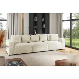 Fun Möbel Sofa Designersofa Bigsofa megan 3-Sitzer in Stoff Poso Creme