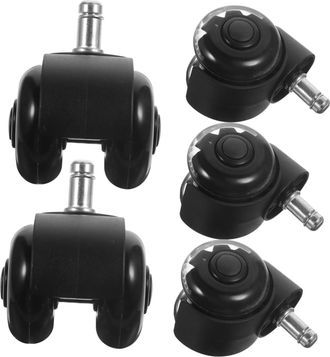 SOLUSTRE 5 Stück Transparent PU Bürostuhlrollen Leise Drehbare Möbelrollen für Teppichboden Stabile und Kratzfreie Ersatzräder für Gaming Chefsessel Einfache M