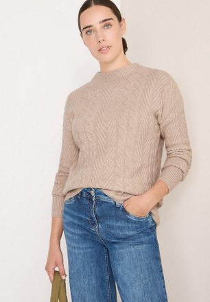 Cecil Strickpullover mit Turtle Neck, Zopfmuster
