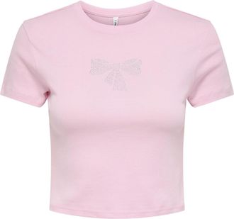 Only Onlkira S/S Bling O-Neck Short Top JRS