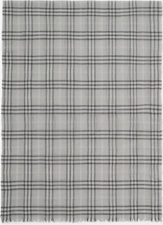 Burberry &Eacute;charpe large en laine et soie m&eacute;lang&eacute;es Check