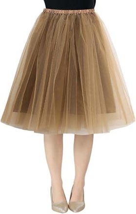 Generic Jupe Tulle Femme Tutu Jupe Jupes Femme Haute Taille Fluide - De F&ecirc;te en Maille D&Eacute;t&eacute; Parfaite pour Sortie Scolaire, Plage Ou C&eacute;l&eacute;bration