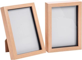 Nicola Spring 3D-Box Fotorahmen - A5 (6 X 8) - Leichtes Holz - Pack Von 2