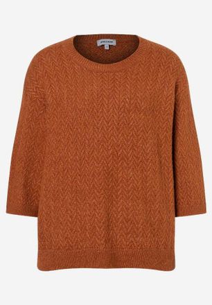 More & More Strickpullover Kurzarm-Pullover mit Zopfstruktur