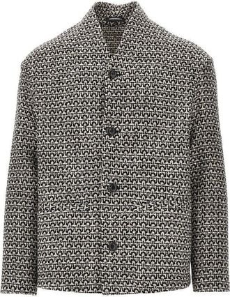 Emporio Armani Multicoloured wool jacket Man 48