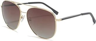 Generic Lunettes de soleil polarisées en métal à grande monture tendance pour hommes et pour femmes, lunettes de conduite de vacances en plein air (couleur : 