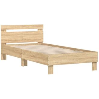 vidaXL Bettgestell ohne Matratze mit Kopfteil Sonoma-Eiche 100x200 cm Vidaxl