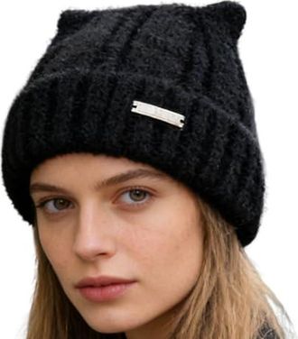 Generic Bonnet dhiver, isol&eacute; et respirant avec oreilles de chat - Chapeau de cyclisme chaud pour temps froid - Pour soeur, voyage, ski, randonn&eacute;e, luge, snowb