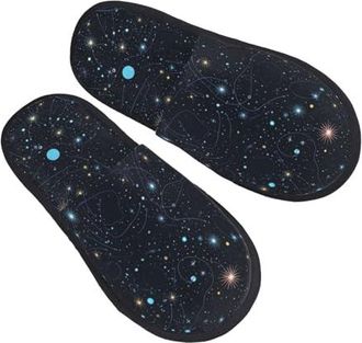 Generic Chaussons Constellation Étoile Galaxies Avec Semelle Caoutchouc Chaussons Maison Anti Odeur Pantoufles Pour De Camping Hôtels Hiver L
