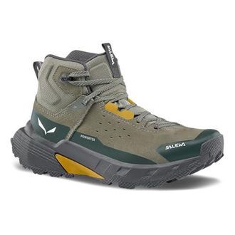 Salewa Pedroc 2 Chaussures de randonn&eacute;e et de randonn&eacute;e imperm&eacute;ables en cuir Mid PTX pour homme, Vert d&eacute;lav&eacute;/olive fonc&eacute;, 44 EU
