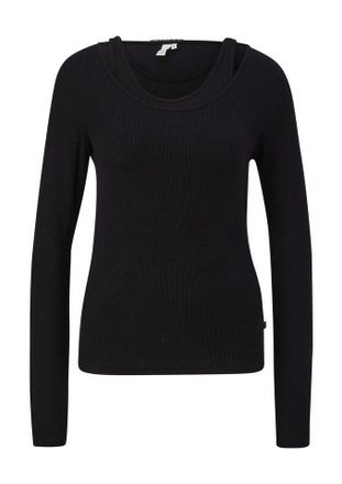QS by s.Oliver Langarmshirt T-Shirt Doppellagiges Langarmshirt