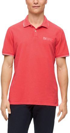 s.Oliver Poloshirt mit Piqu&ecirc;struktur und Logo-Print