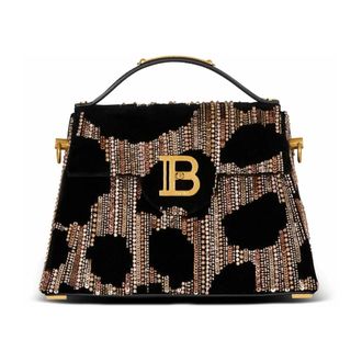Balmain Femme, Sacs, Noir, Taille: ONE Size Sac B-Buzz Dynasty en velours brod&eacute;